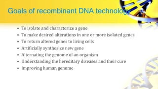 Recombinant DNA technology | PPTX