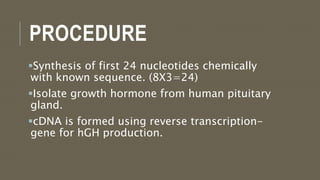 Recombinant growth hormone | PPTX