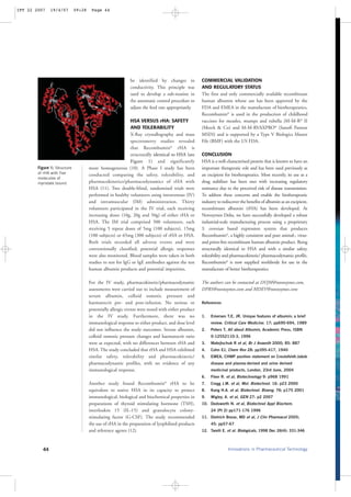 Recombinant human albumin applications as biopharmaceutical excipient | PDF