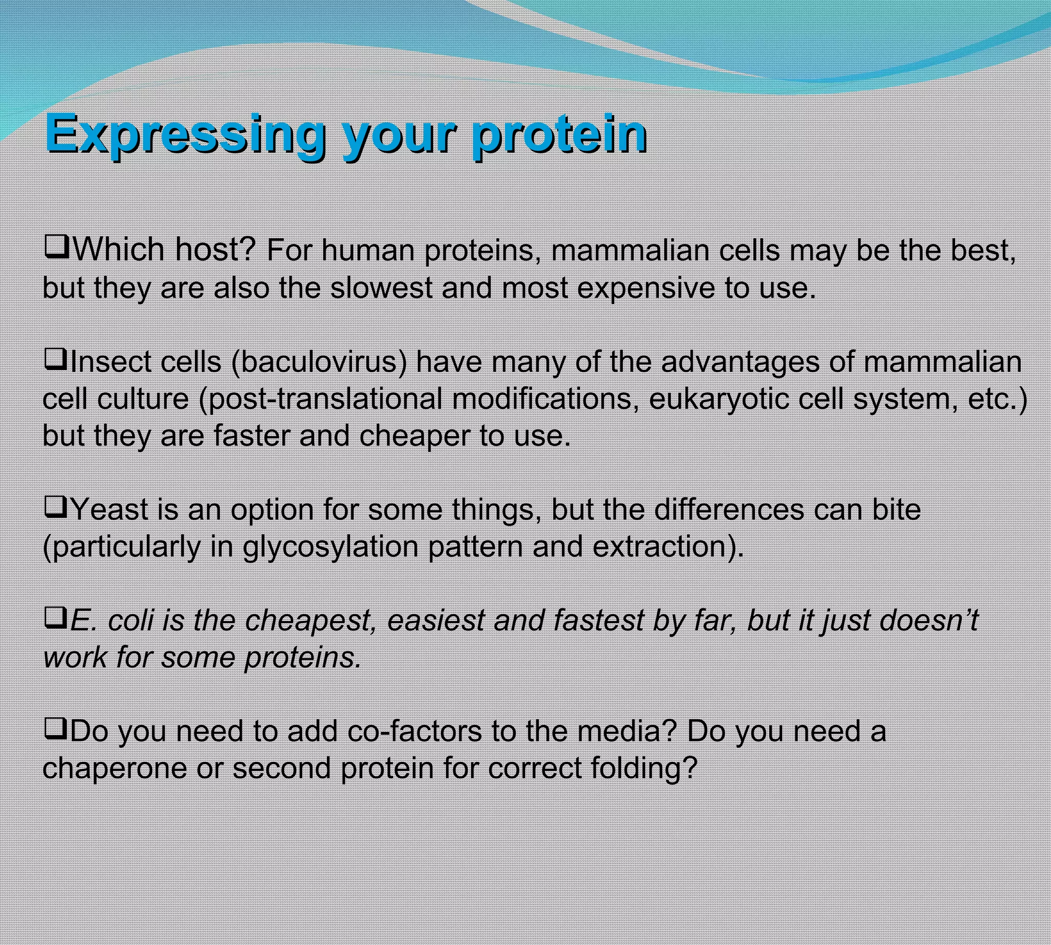 Recombinant protein expression and purification Lecture | PPT