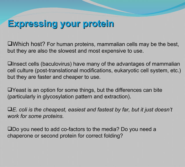 Recombinant protein expression and purification Lecture | PPT