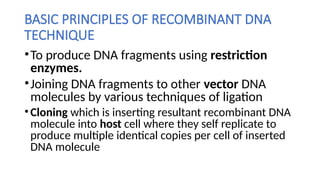 RECOMBINANT TECHNIQUES.pptx, Dr Madhushree Pahari | PPTX | Biological ...