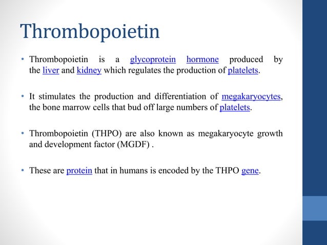 Recombinant thrombopoietin.pptx | Blood Disorders | Diseases and Conditions