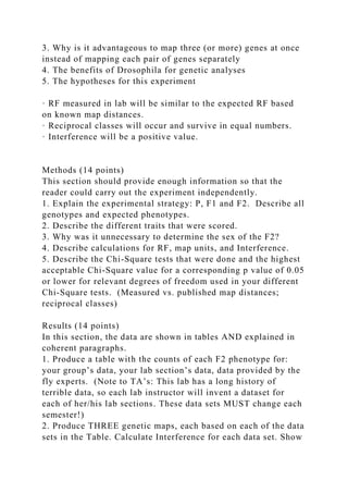 Recombination and LinkageA Three point test cross in Drosophil.docx