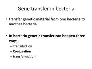 Bacterial Genetic Recombination