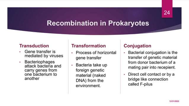 RECOMBINATION MOLECULAR BIOLOGY PPT UPDATED new.pptx | Chemistry | Science