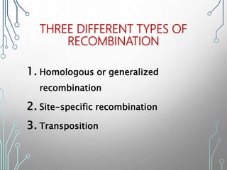Recombination model and cytological basis of crossing over | PPTX
