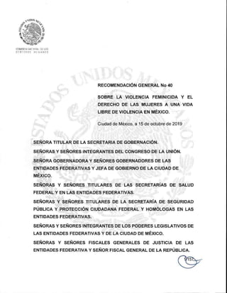 RECOMENDACI‡N GENERAL N¯40.PDF