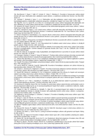 Recomendaciones cdc 2011 infecciones por cateteres | PDF