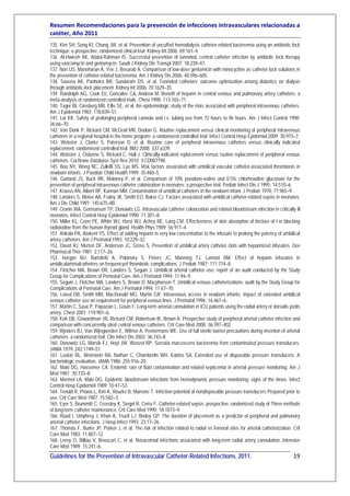 Recomendaciones cdc 2011 infecciones por cateteres | PDF