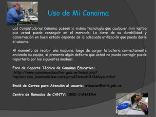 Recomendaciones del uso de canaima | ODP