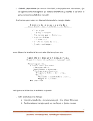 Recomendaciones para el buen uso de foros de discusion | PDF