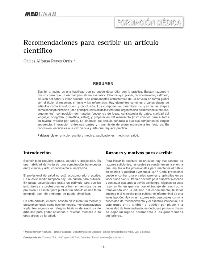 Recomendaciones Para Escribir Un Artículo Científico Pdf Descarga