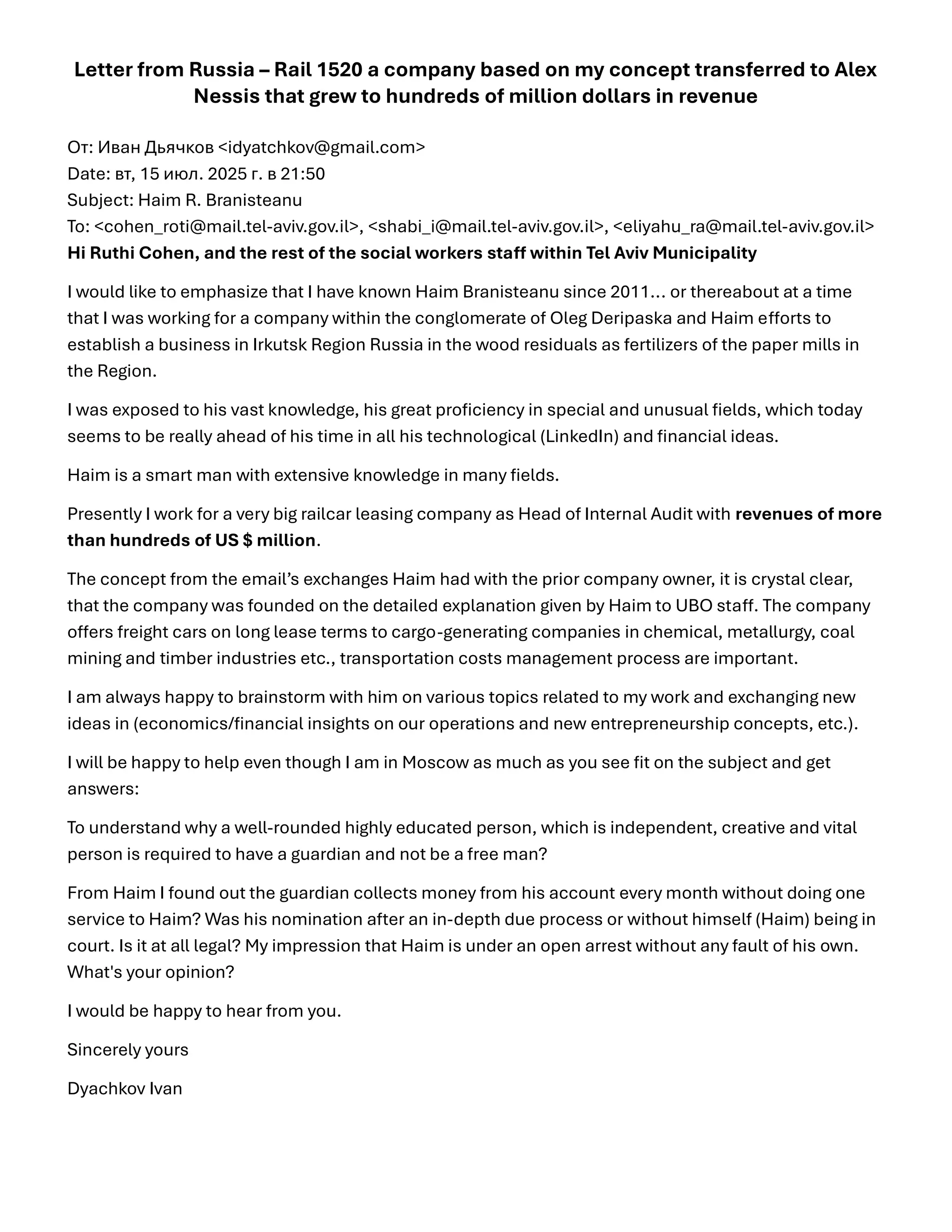 Recommandation from Rail 1520 a rail car leasing company | PDF