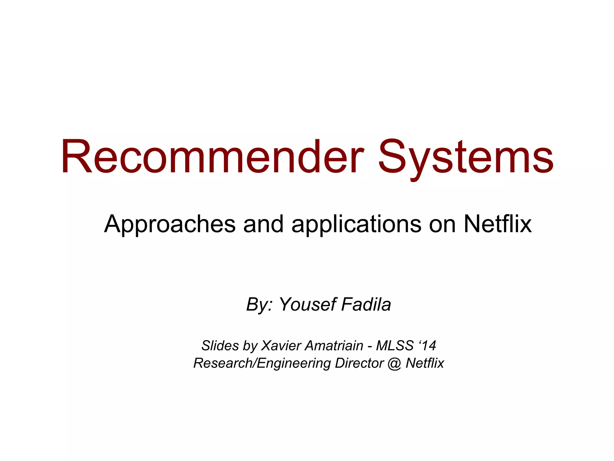 Recommandation systems - | PDF