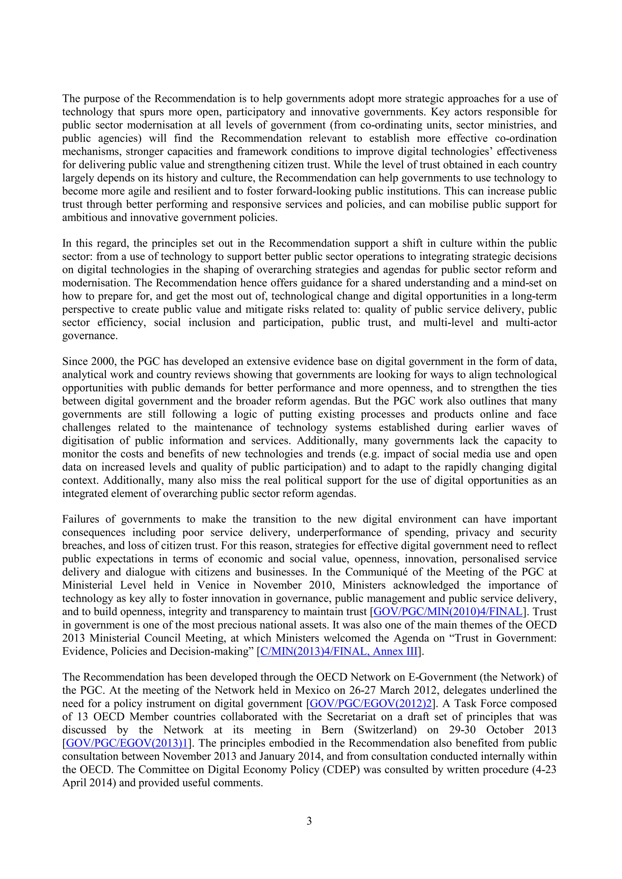 OECD Recommendation on Digital Government Strategies | PDF