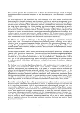 OECD Recommendation on Digital Government Strategies | PDF