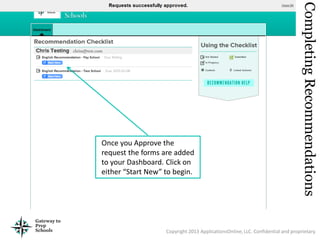 Gateway to Prep Schools: Completing Online Recommendations | PDF