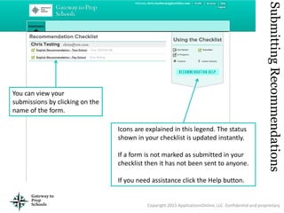 Gateway to Prep Schools: Completing Online Recommendations | PDF