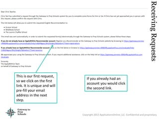 Gateway to Prep Schools: Completing Online Recommendations | PDF