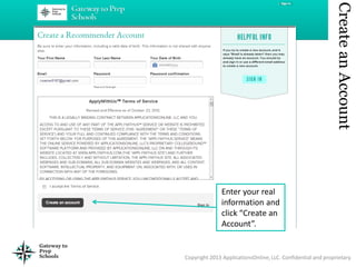Gateway to Prep Schools: Completing Online Recommendations | PDF
