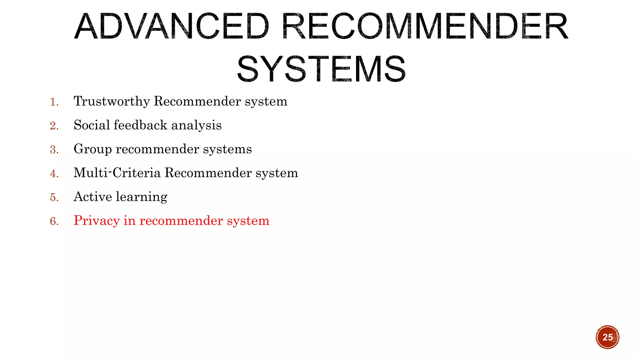 Practical Recommendation System - Scalable Machine Learning | PPTX