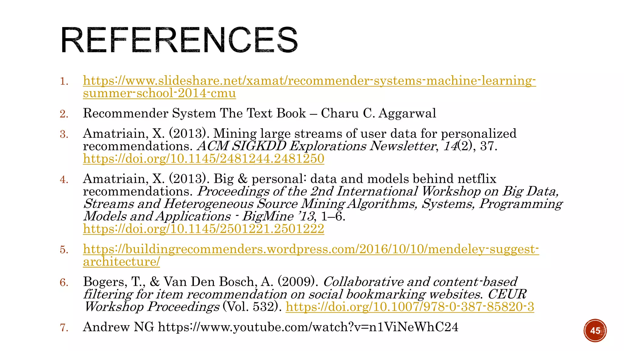Practical Recommendation System - Scalable Machine Learning | PPTX