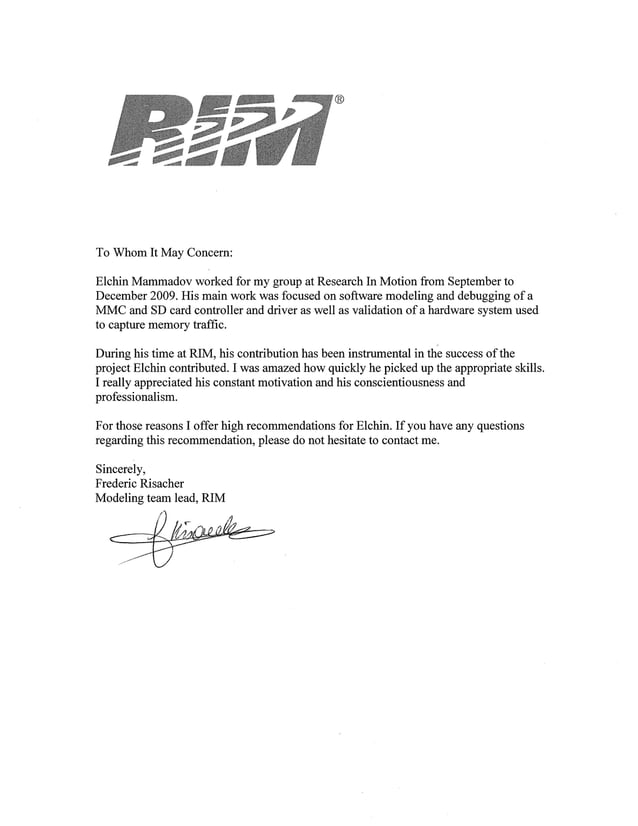 Recommendation Letter | PDF