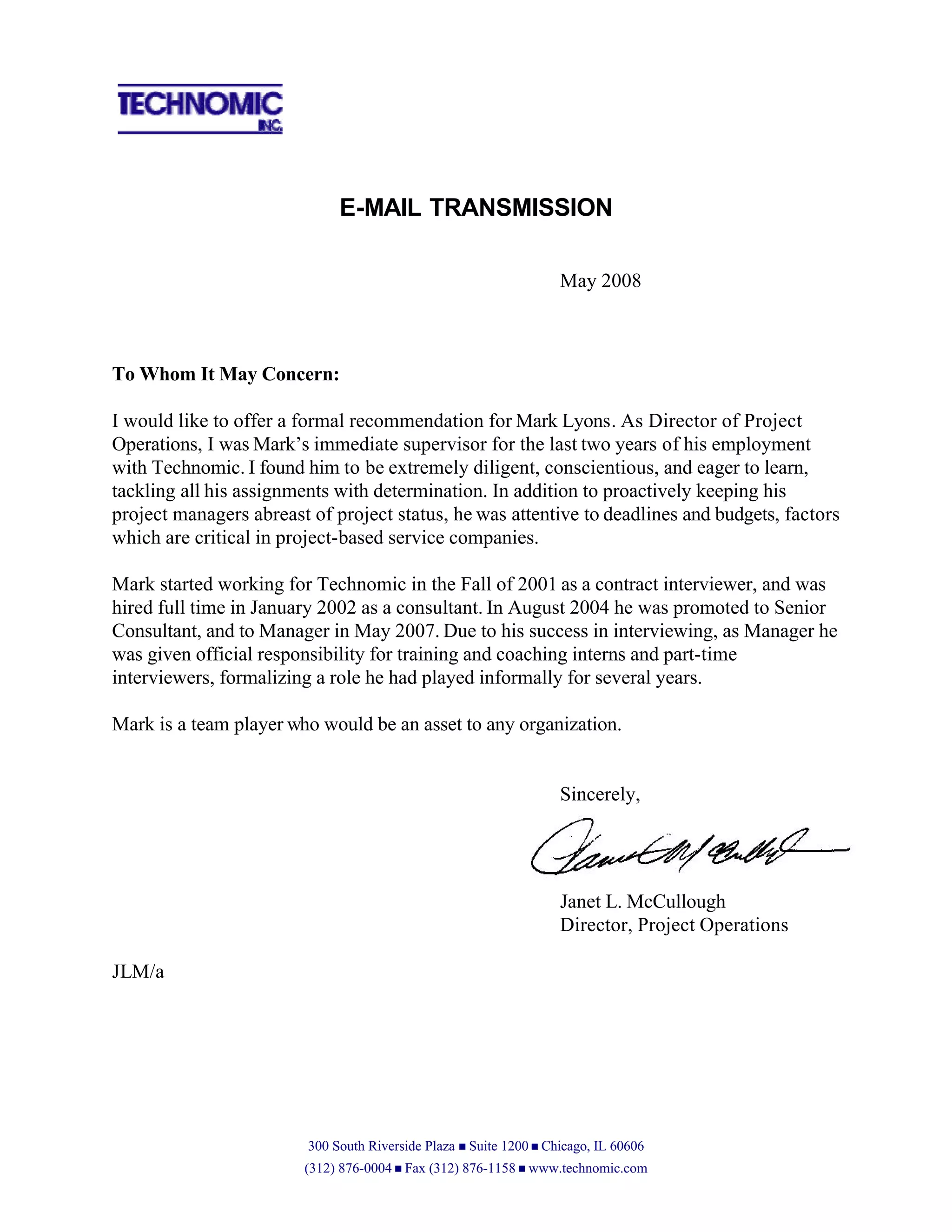 Recommendation Letter from Janet McCullough | PDF