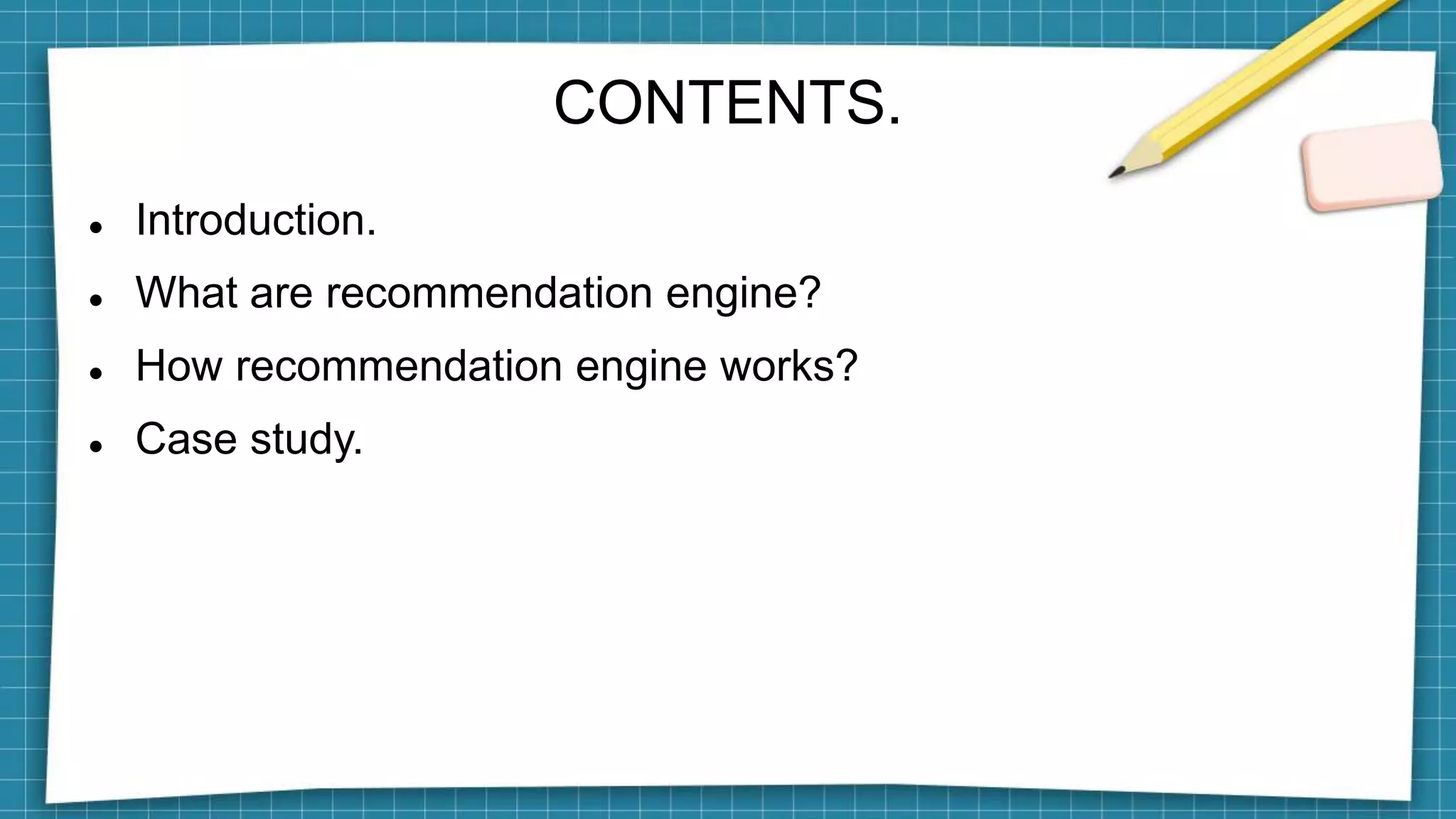 Recommendation engine pratik_kadam | PPTX