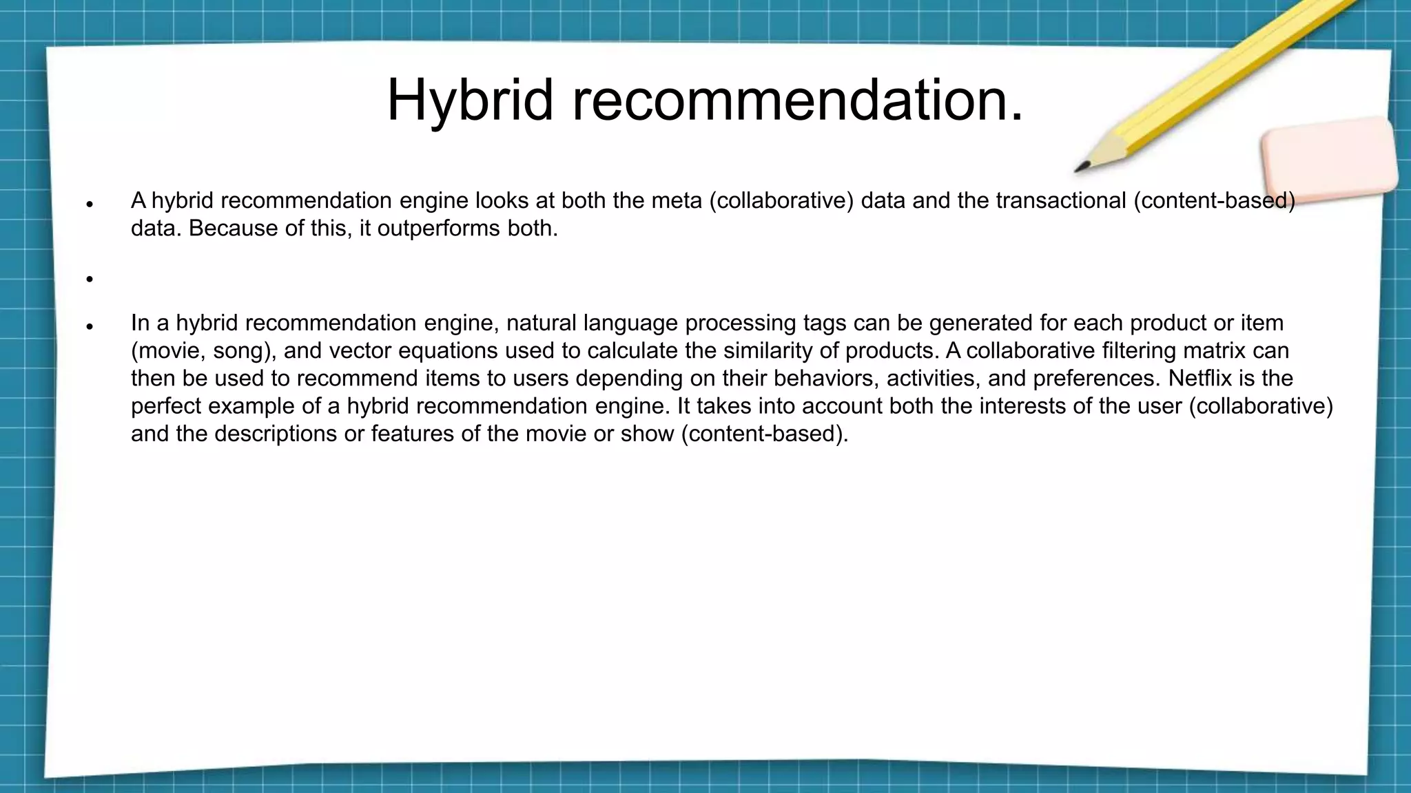 Recommendation engine pratik_kadam | PPTX