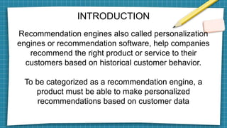 Recommendation engine pratik_kadam | PPTX