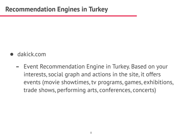 Recommendation Engines in Turkey | PPT