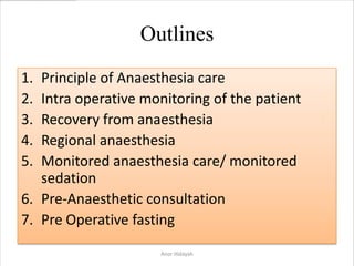 Recommendation for safety standards and monitoring during anaesthesia ...