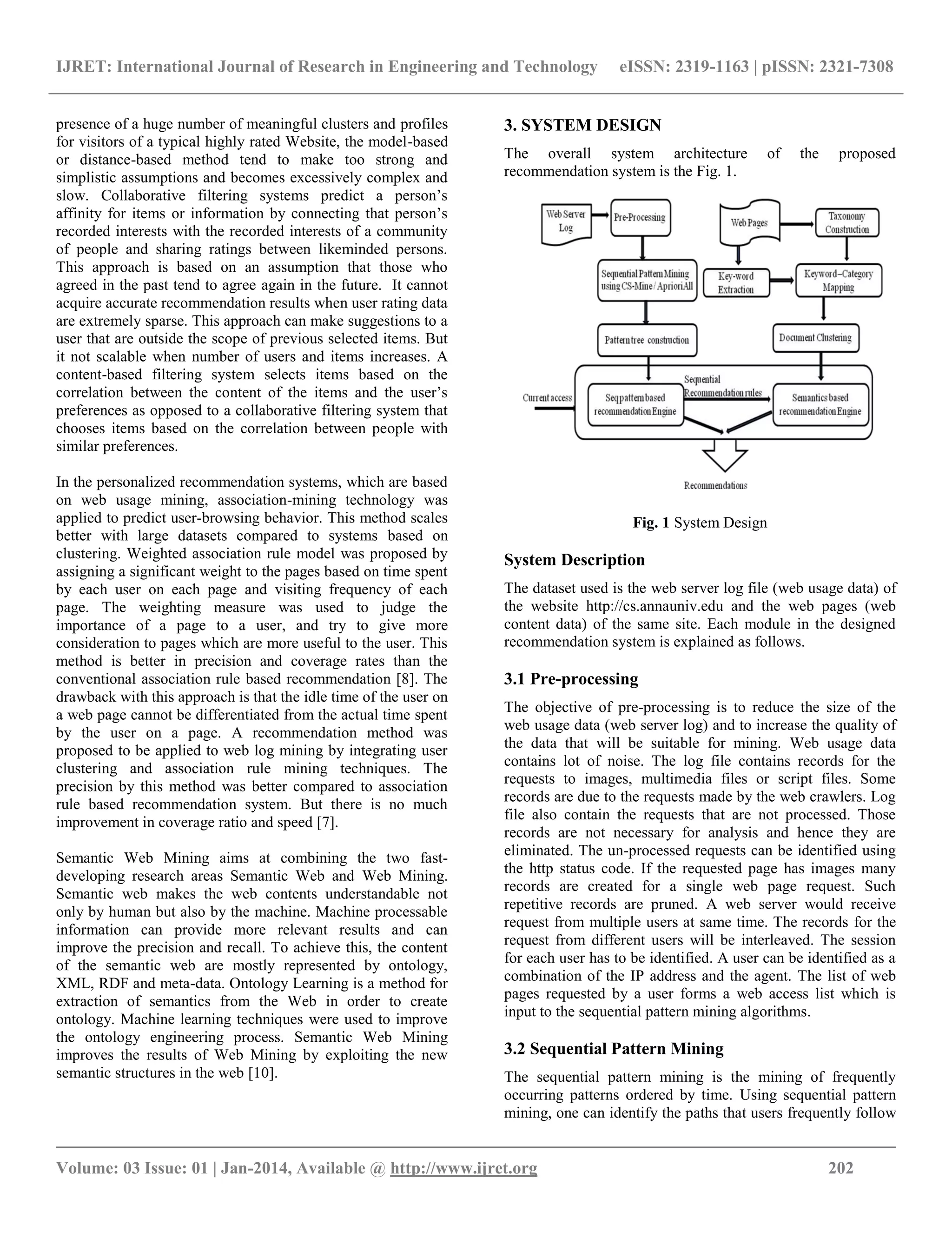 Recommendation Generation By Integrating Sequential Pattern Mining And