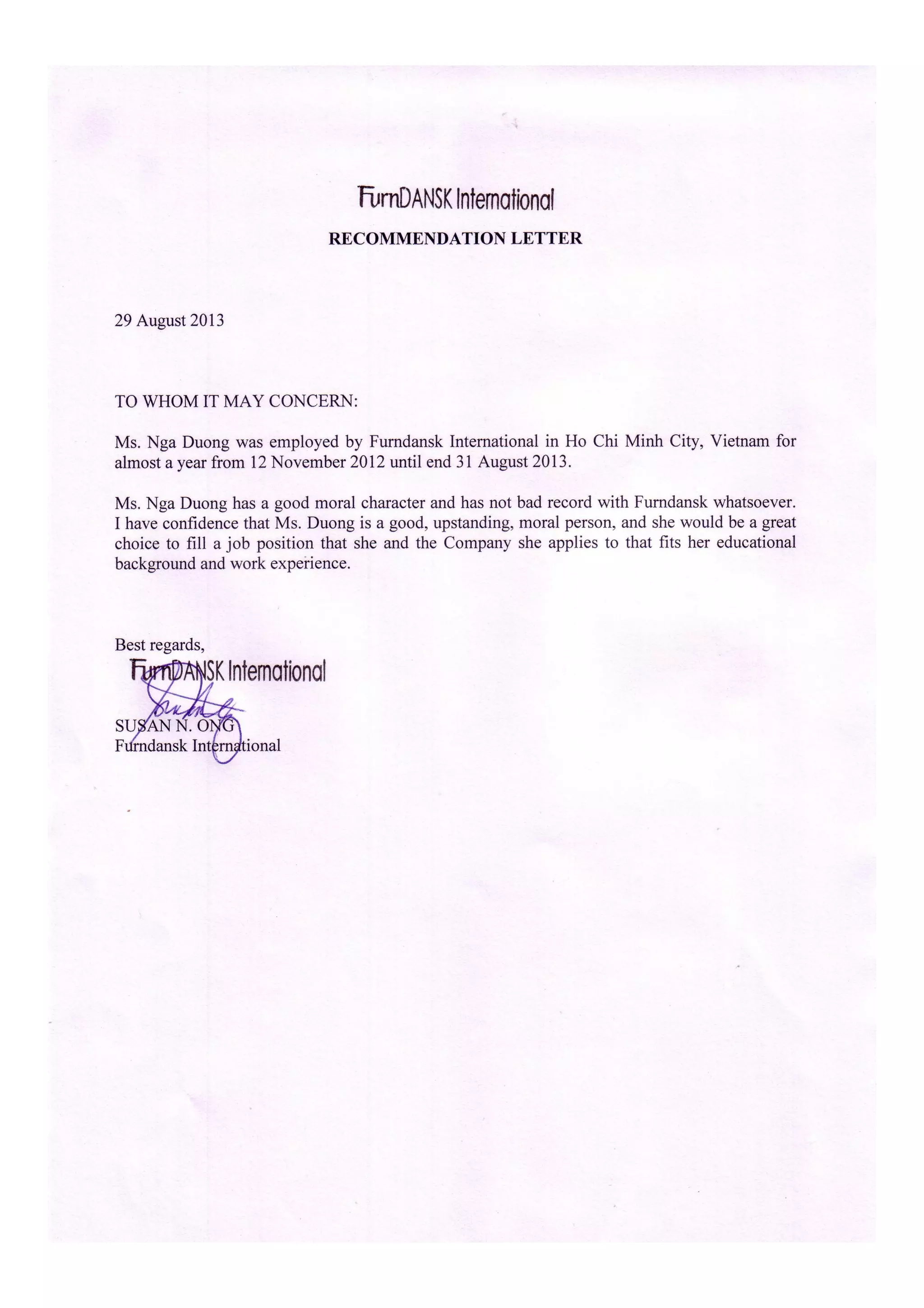 Recommendation letter | PDF