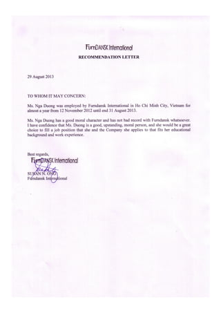 Recommendation letter | PDF
