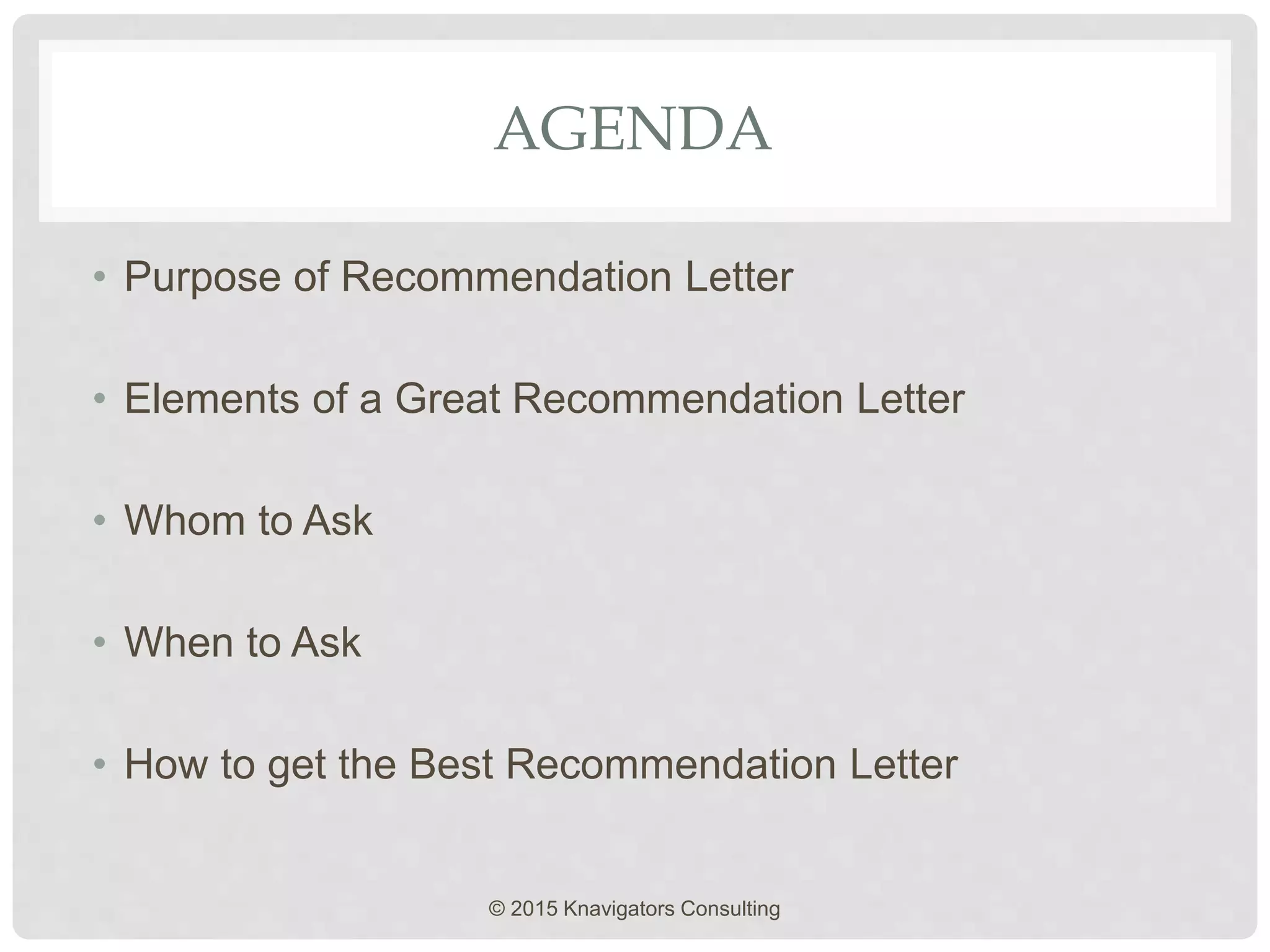 Get a Great Recommendation letter | PPTX