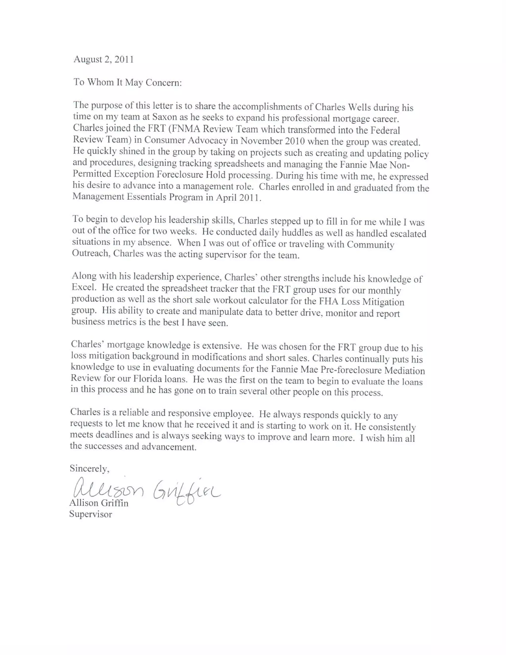 Recommendation Letter From My Supervisor | PDF