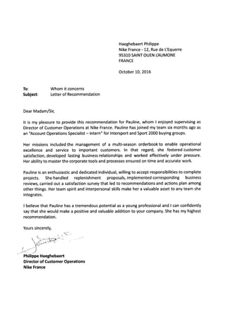 Recommendation letter | PDF