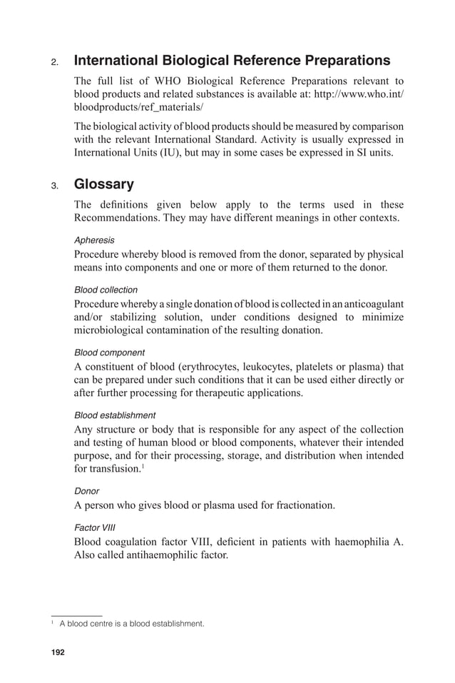 Recommendations for the production, control & regulation of human ...