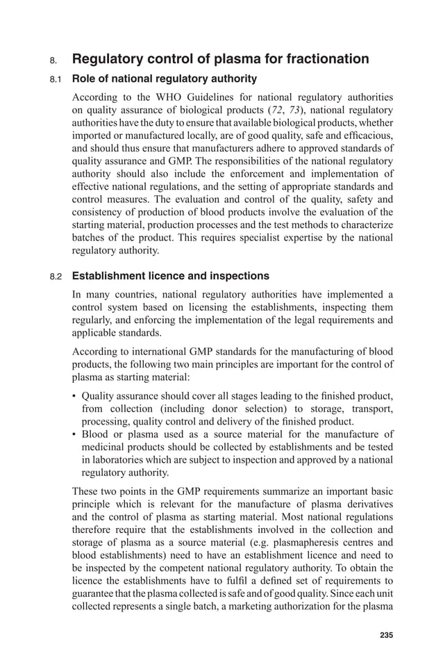 Recommendations for the production, control & regulation of human ...