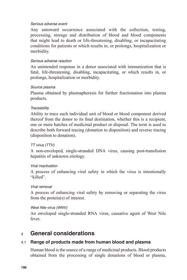 Recommendations for the production, control & regulation of human ...