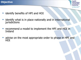 Recommendations For Unique Health Identifiers - Tracy O'Carroll | PPT