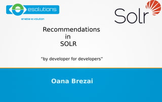 Recommendations in Solr | PPT
