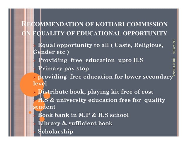 Recommendations of Kothari Commission | PDF