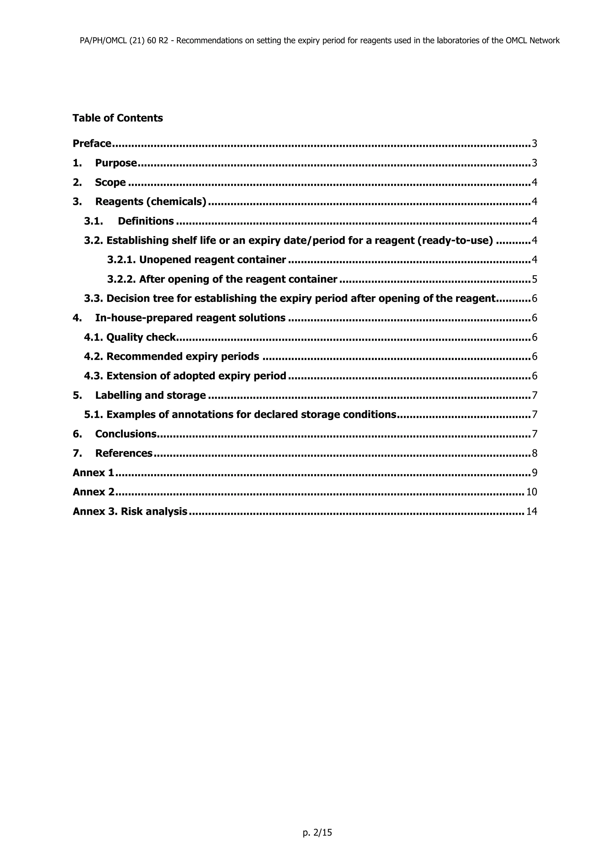 Recommendations on setting the expiry period for commercial and in ...