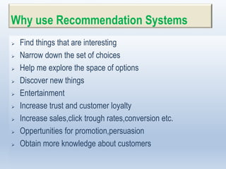 Recommendation system | PPTX