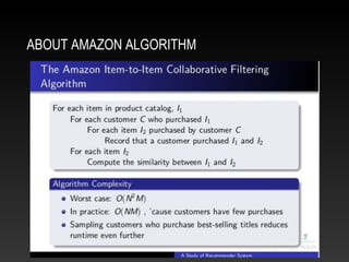 Recommendation system for ecommerce | PPT