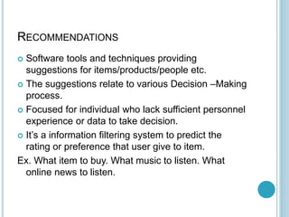 Recommendation System | PPTX